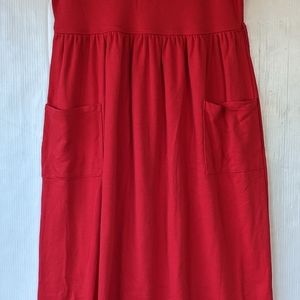 Vintage | Dresses | Vintage Embroidered Flower Red House Dress | Poshmark